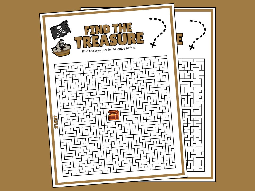 Find the Treasure Maze – Printable Kids Activity | Fun Pirate or ...