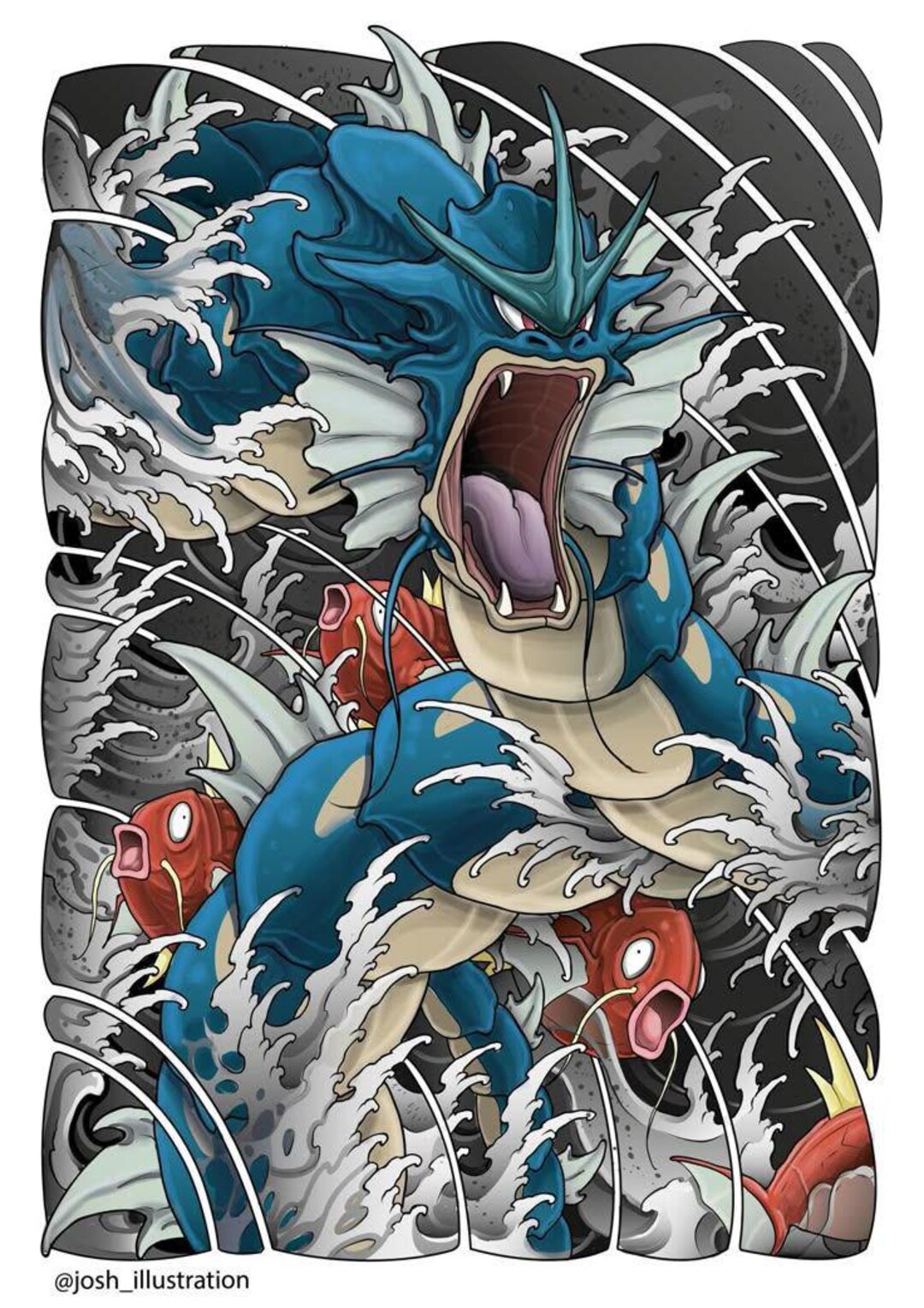 Gyarados Japanese ART SVG - Etsy
