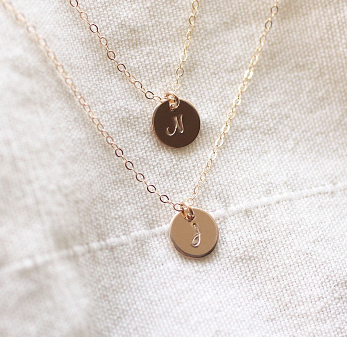 Layering Initial Necklaces Double Strand Necklace | Etsy