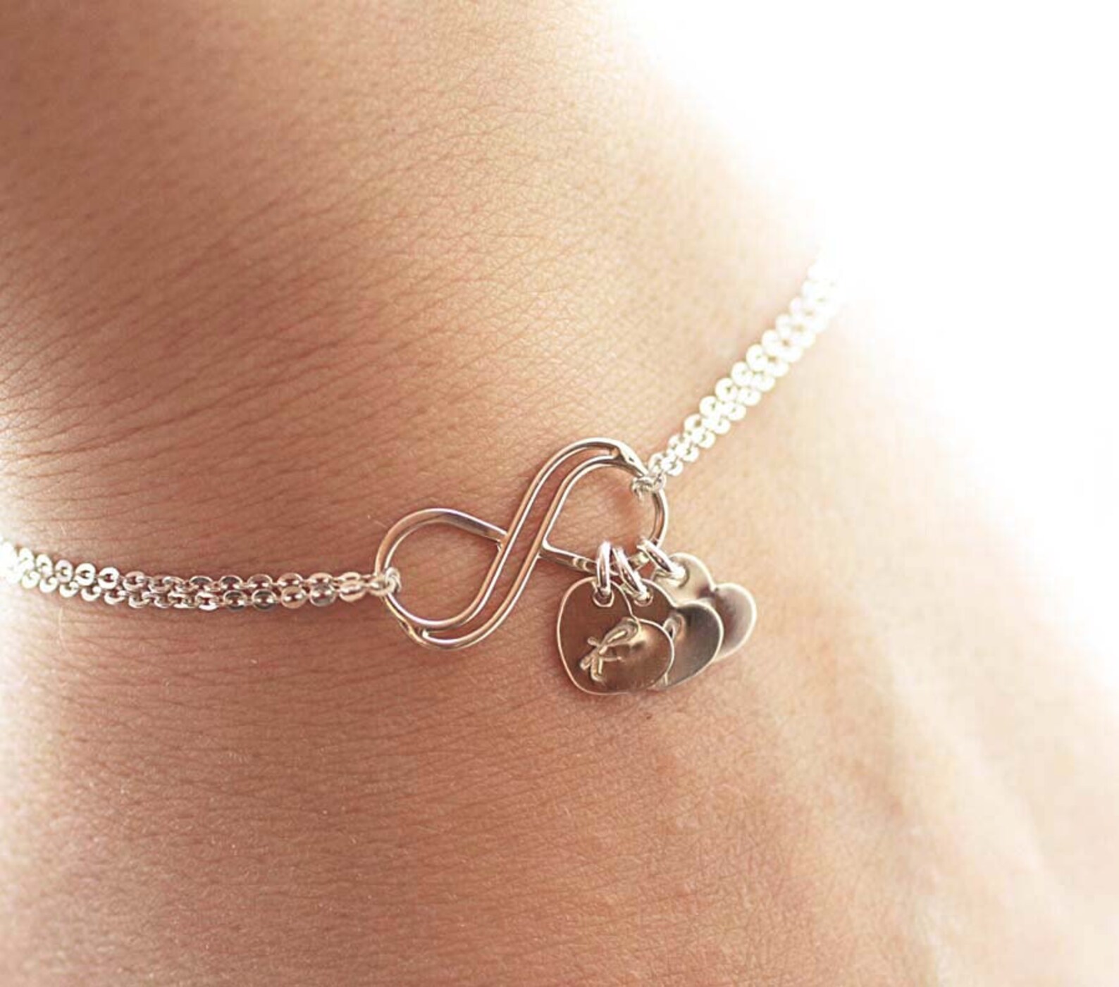 Personalized Infinity Bracelet Initial Bracelet Sterling - Etsy