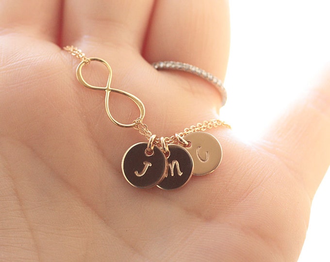 Personalized Infinity Necklace Infinity Necklace Initial - Etsy