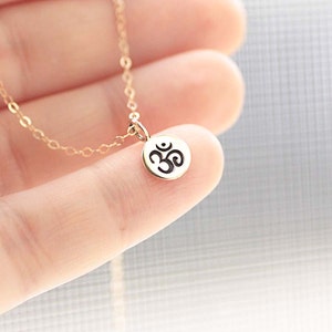 Ohm Necklace, Tiny Om Charm, Gold Filled Necklace Spiritual Yoga ...