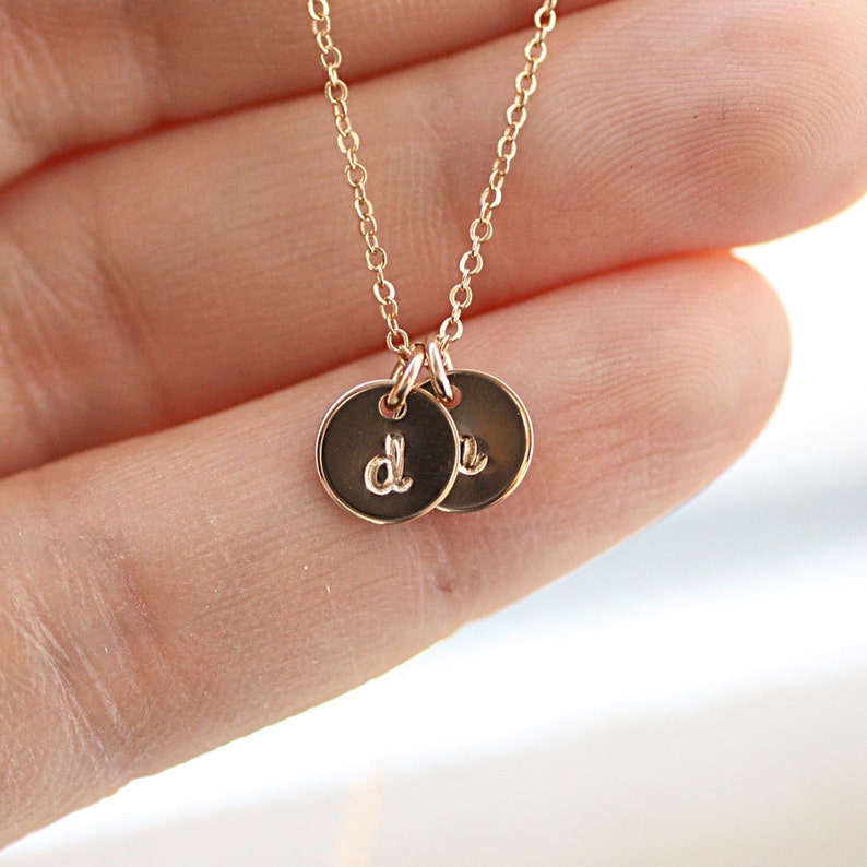 Teeny Tiny Initial Necklace Gold Filled Necklace Initial | Etsy