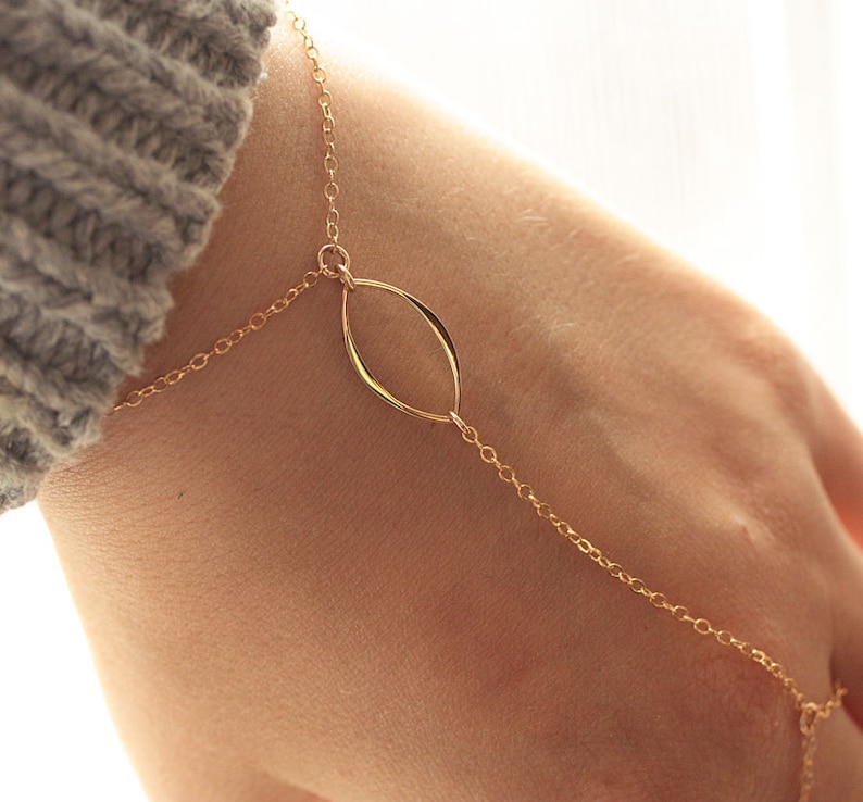 Dainty Gold Hand Chain Dainty Hand Bracelet Gold Filled | Etsy