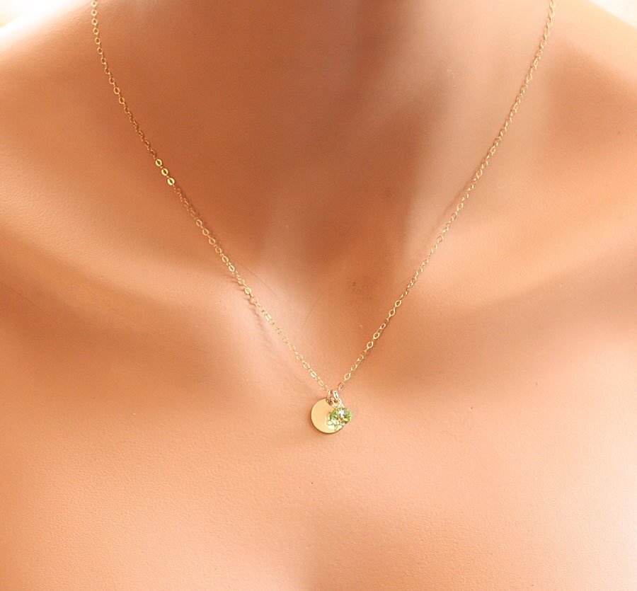 Gold Initial Birthstone Necklace Swarovski Crystal Hand | Etsy