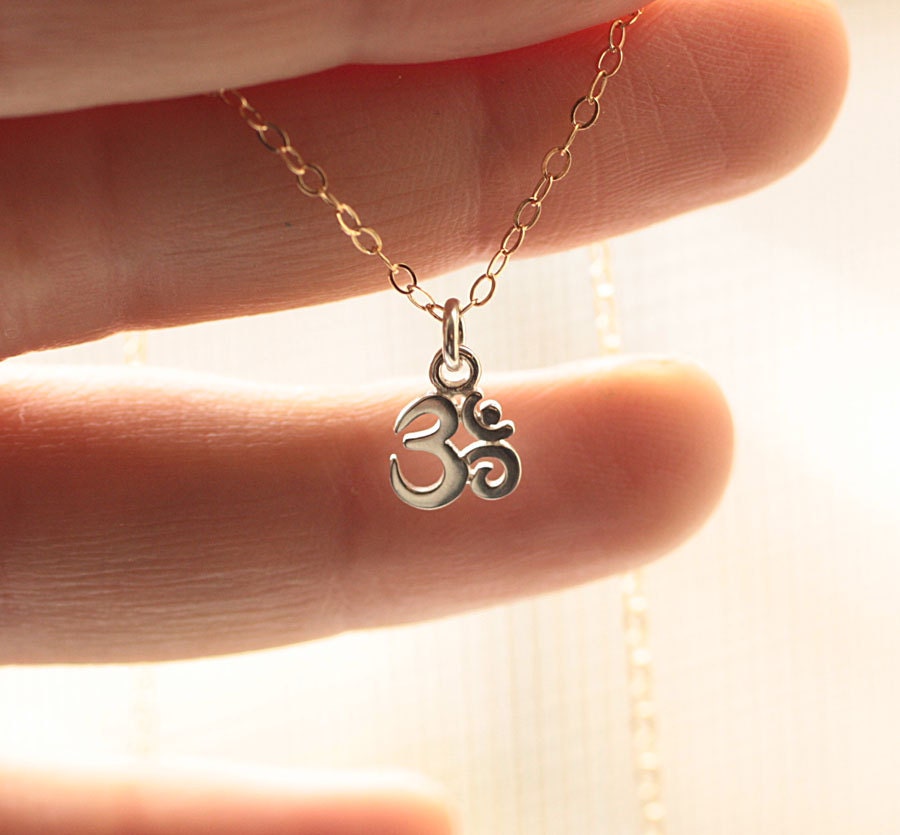 Ohm Symbol Necklace Tiny Om Charm Yoga Jewelry Dainty | Etsy