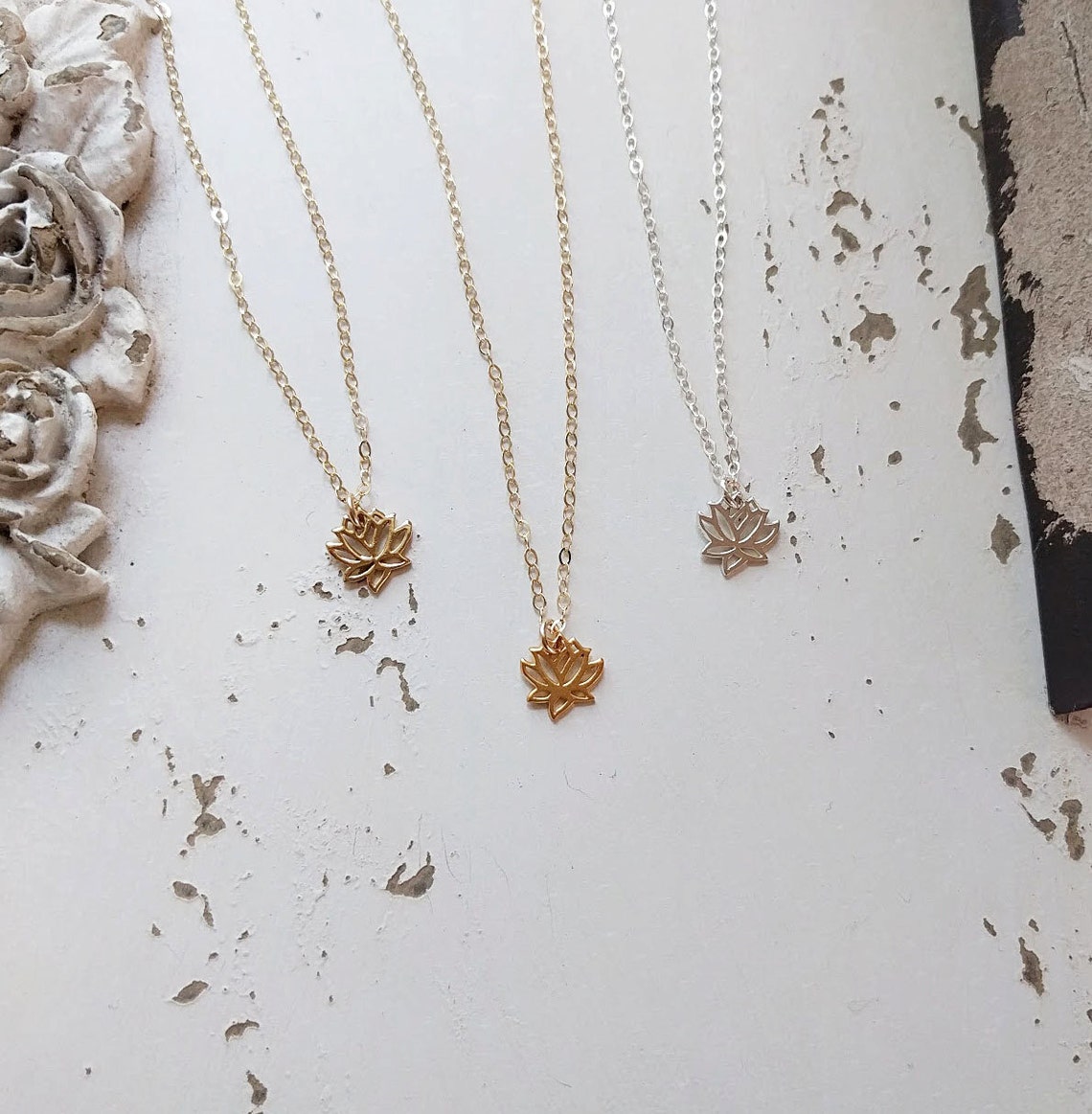 Tiny Lotus Necklace Lotus Flower Charm Tiny Charm Necklace - Etsy Tiny Lotus Necklace Lotus Flower Charm Tiny Charm Necklace - Etsy