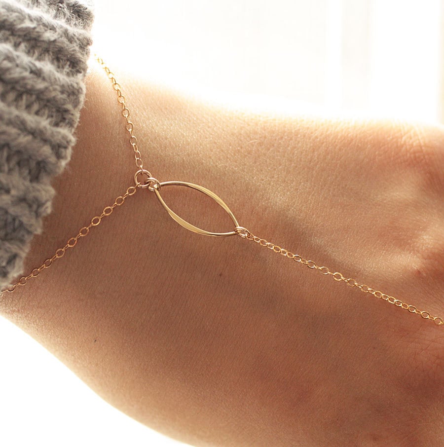 Dainty Gold Hand Chain Dainty Hand Bracelet Gold Filled | Etsy