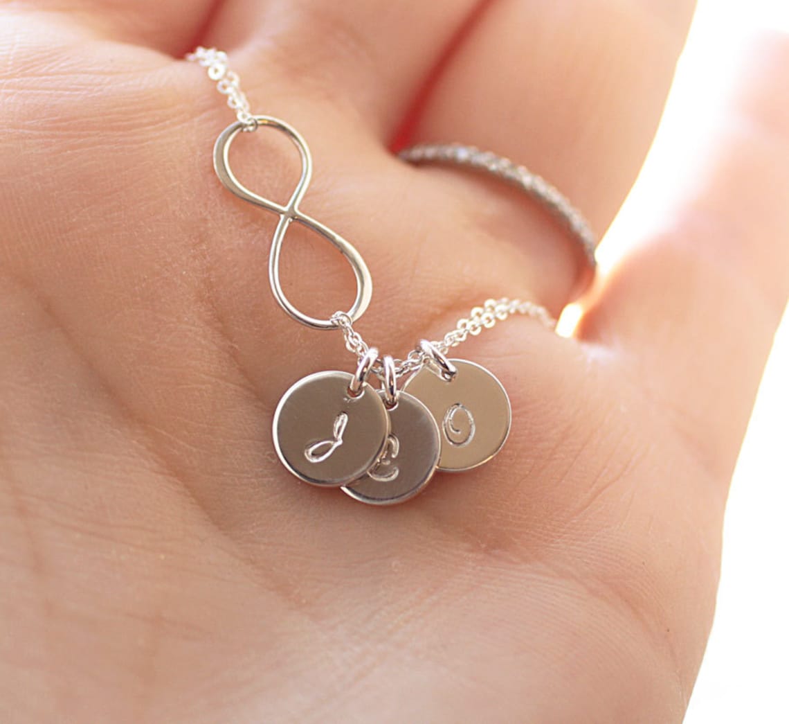 Personalized Infinity Necklace Infinity Necklace Initial | Etsy