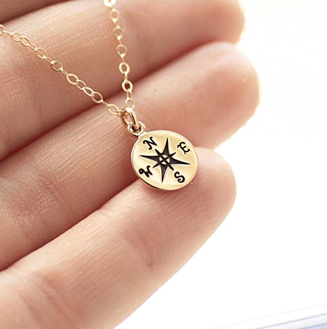 Compass Charm Necklace, Graduation Gift for Her, Friendship Necklace ...
