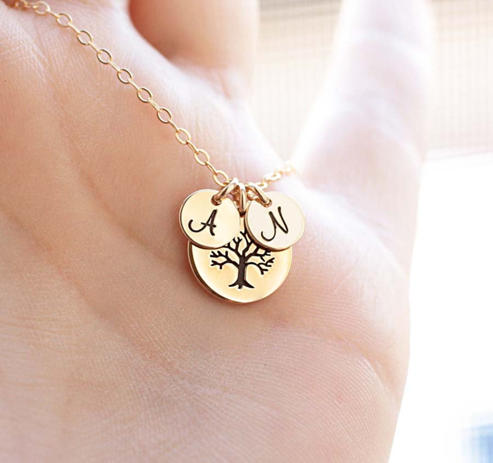 Personalized Mother's Necklace Family Tree Necklace Four - Etsy