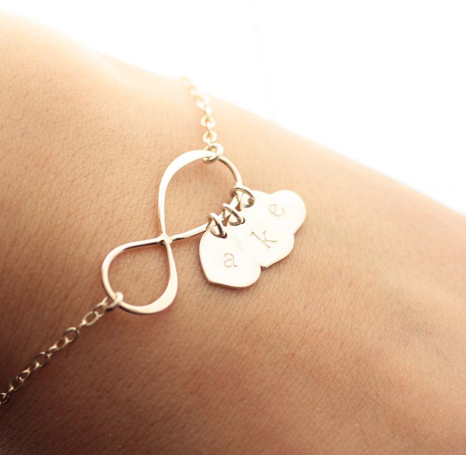 Personalized Infinity Bracelet Initial Bracelet Personalized - Etsy ...