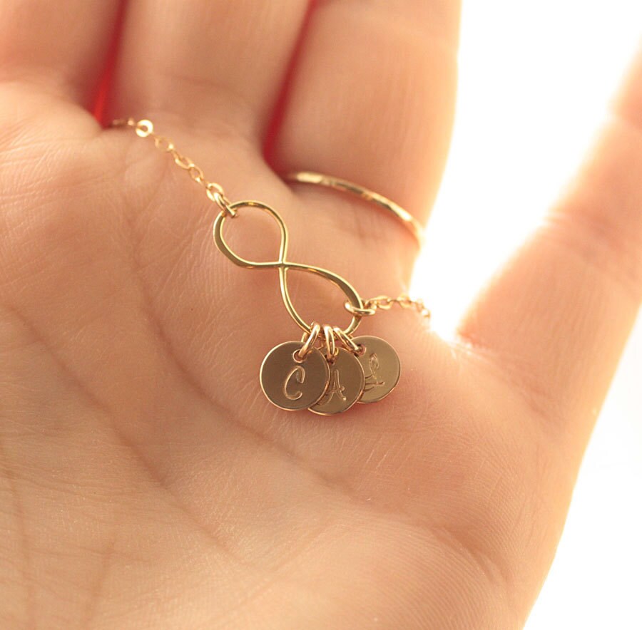 Personalized Infinity Necklace Initial Necklace Gold - Etsy