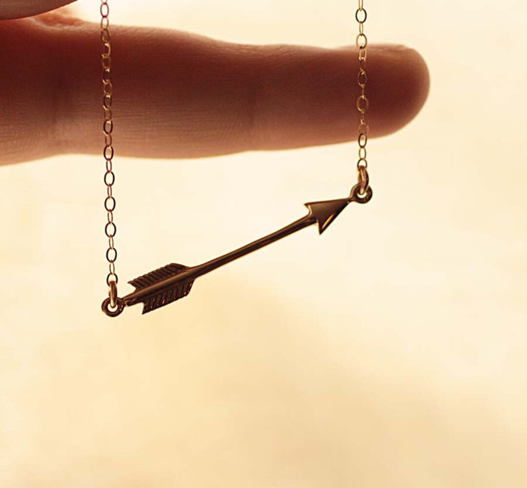 Gold Arrow Necklace, Graduation Gift, Gold Arrow Charm, Dainty Necklace ...