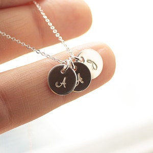 Three Initial Necklace, Sterling Silver, Three Letter Necklace, Hand ...