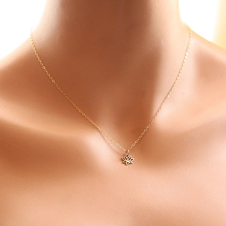 Tiny Lotus Necklace Lotus Flower Charm Tiny Charm Necklace - Etsy Tiny Lotus Necklace Lotus Flower Charm Tiny Charm Necklace - Etsy