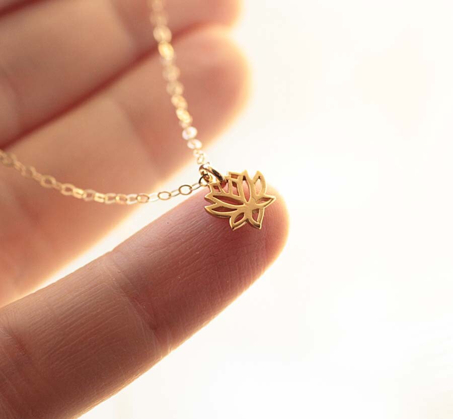 Tiny Lotus Necklace Lotus Flower Charm Tiny Charm Necklace - Etsy Tiny Lotus Necklace Lotus Flower Charm Tiny Charm Necklace - Etsy