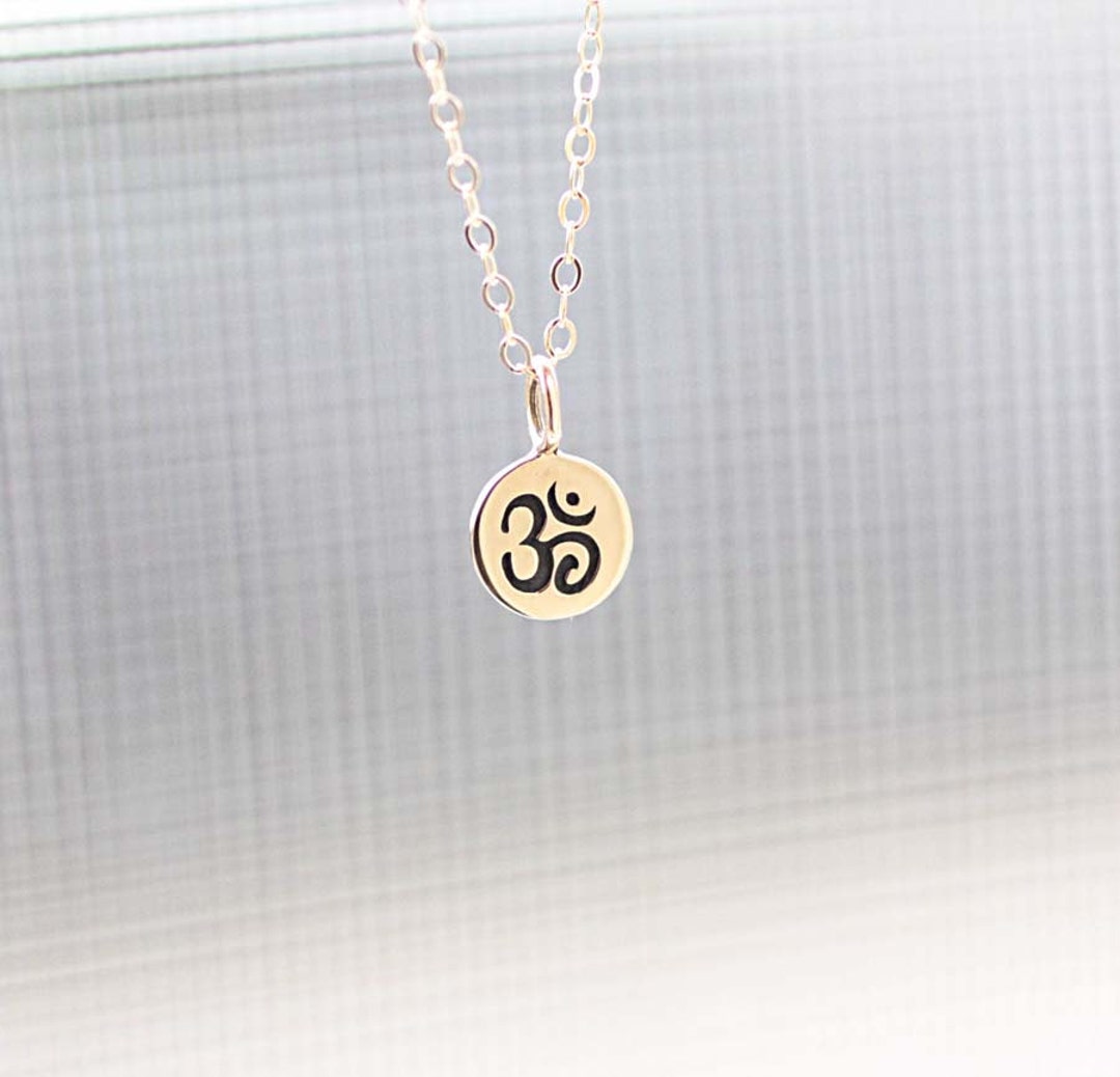 Ohm Necklace, Tiny Om Charm, Gold Filled Necklace Spiritual Yoga ...