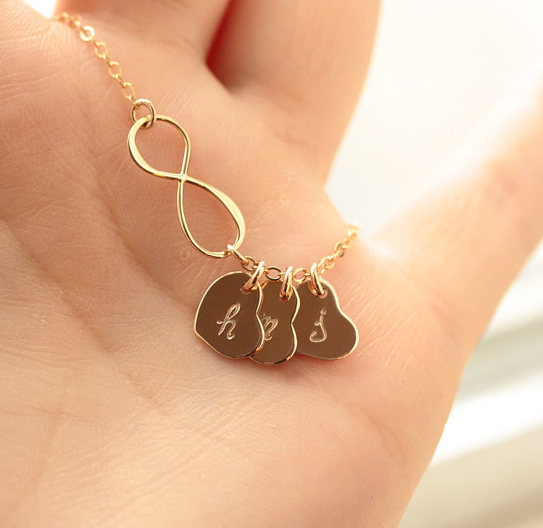 Personalized Infinity Necklace Gold Initial Necklace Gold - Etsy
