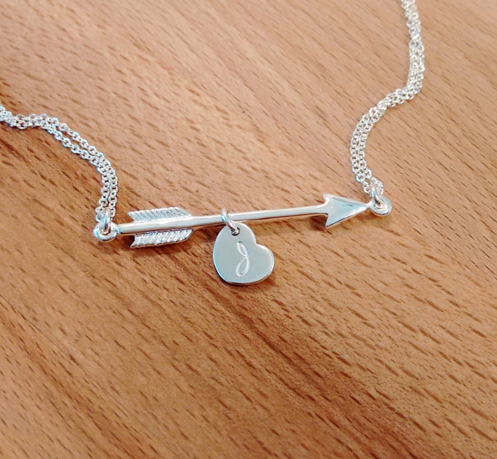 Personalized Heart and Arrow Necklace Valentines Day Gift for | Etsy