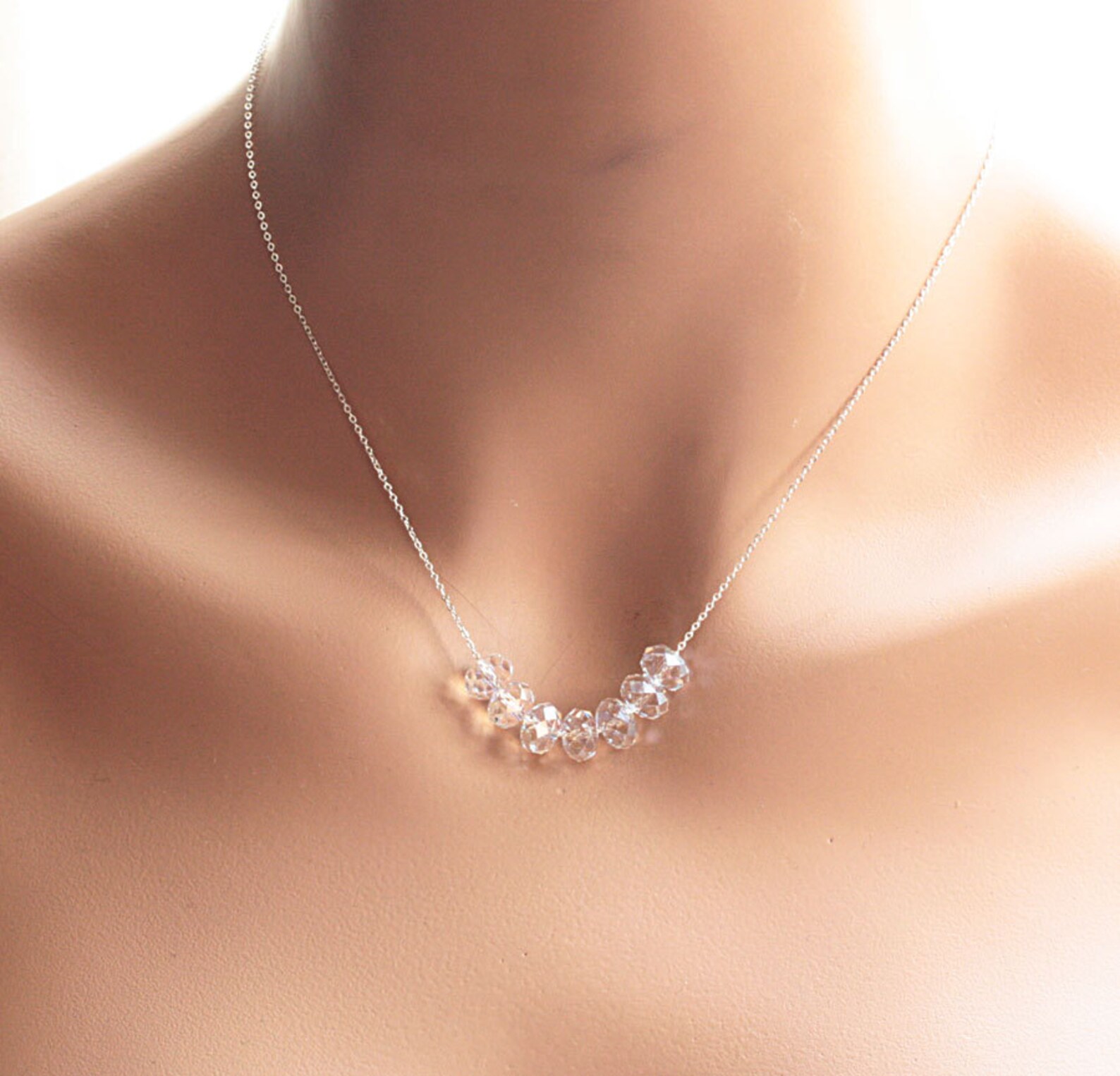 Silver Crystal Necklace Sex In The City Inspired Carrie Etsy