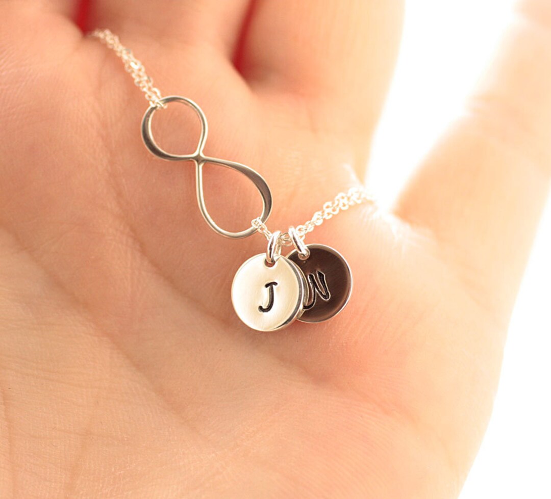 Personalized Infinity Necklace Infinity Necklace Initial - Etsy