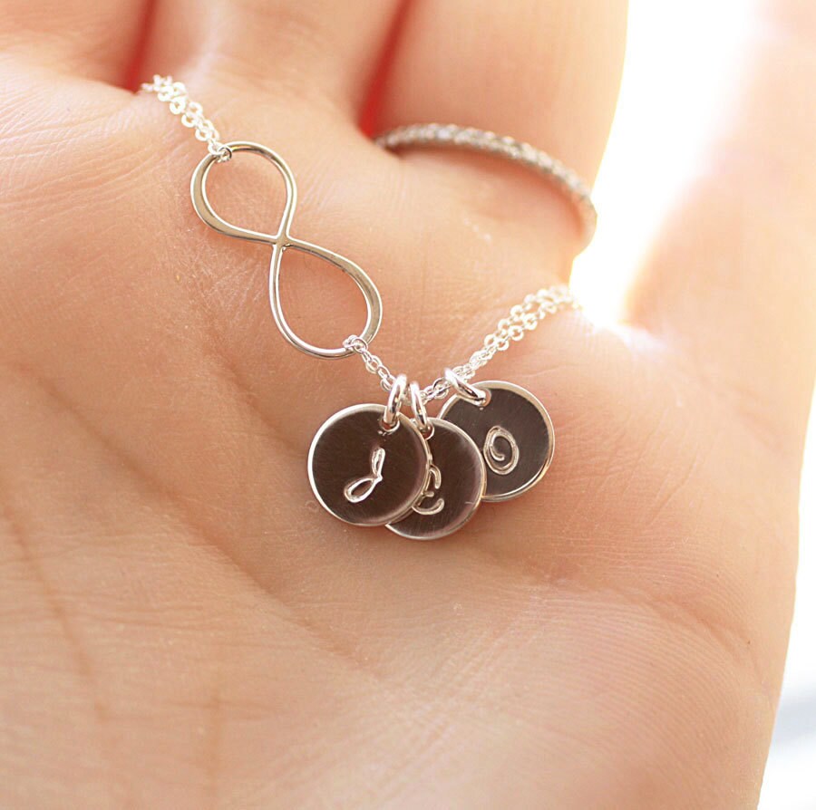 Personalized Infinity Necklace Infinity Necklace Initial - Etsy