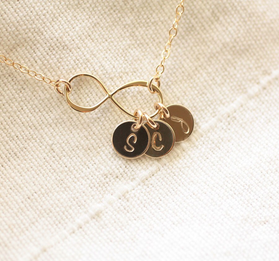 Personalized Infinity Necklace Initial Necklace Gold - Etsy