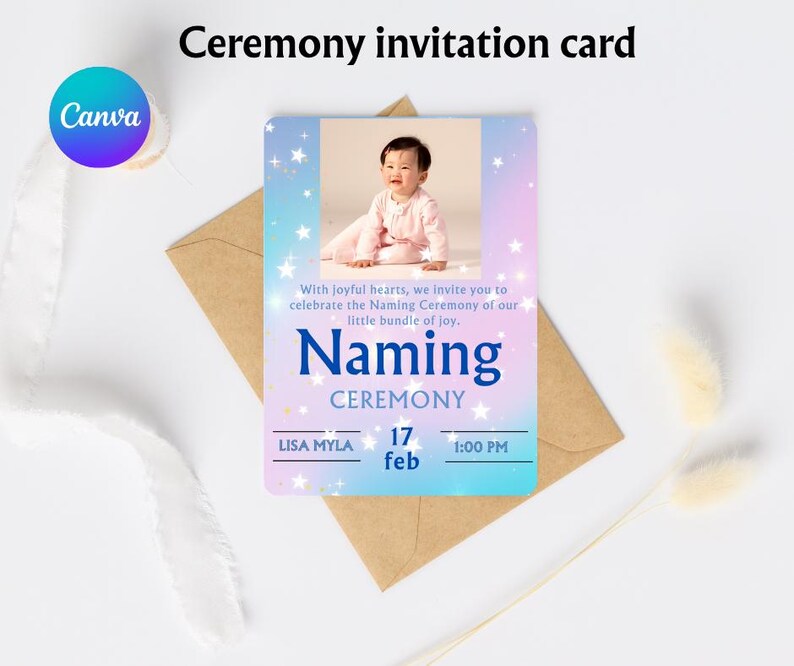 Editable Ceremony Invitation Template | Digital Download Card ...