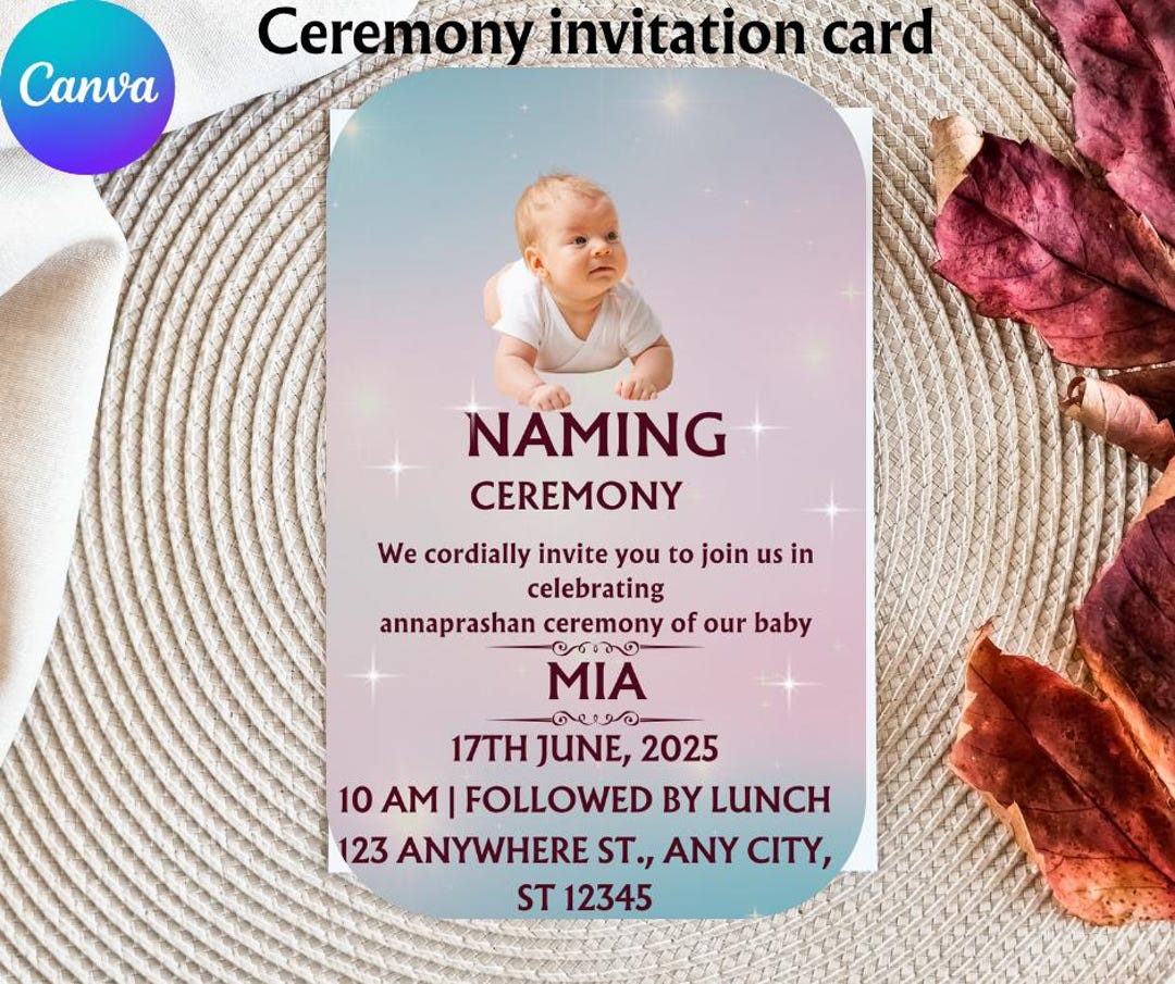 Editable Ceremony Invitation Template | Digital Download Card ...