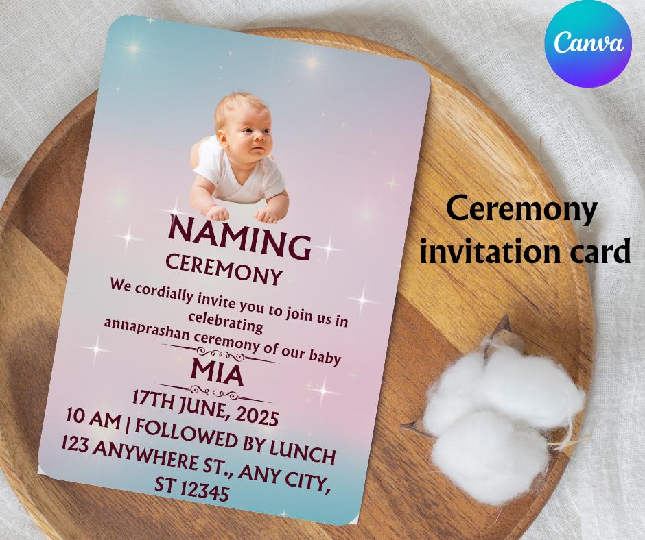 Editable Ceremony Invitation Template | Digital Download Card ...