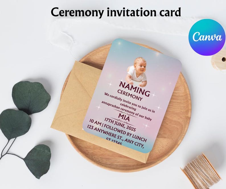 Editable Ceremony Invitation Template | Digital Download Card ...