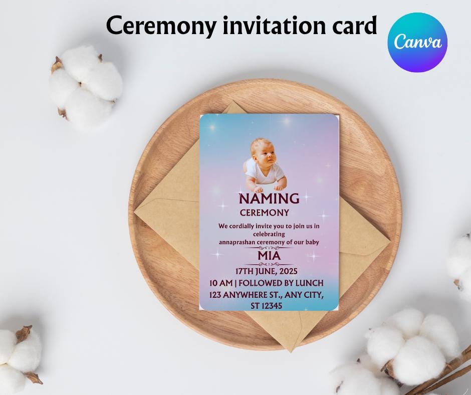 Editable Ceremony Invitation Template | Digital Download Card ...