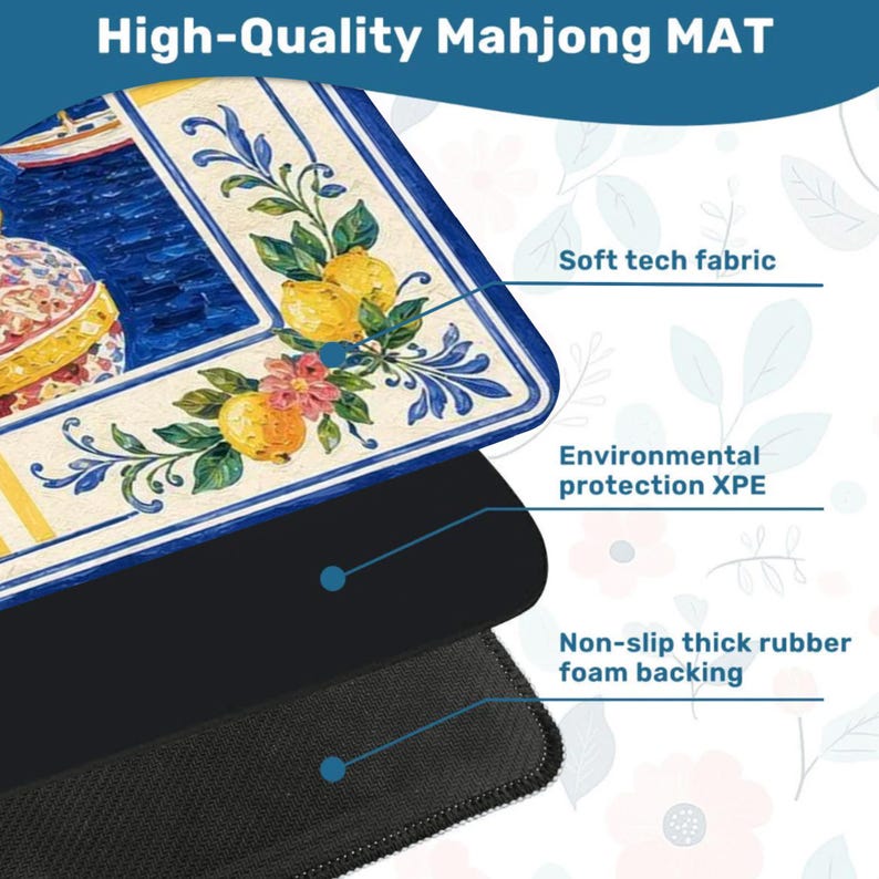 Italian Coast Mahjong Mat, Amalfi Lemon Villa Game Table Runner - Etsy