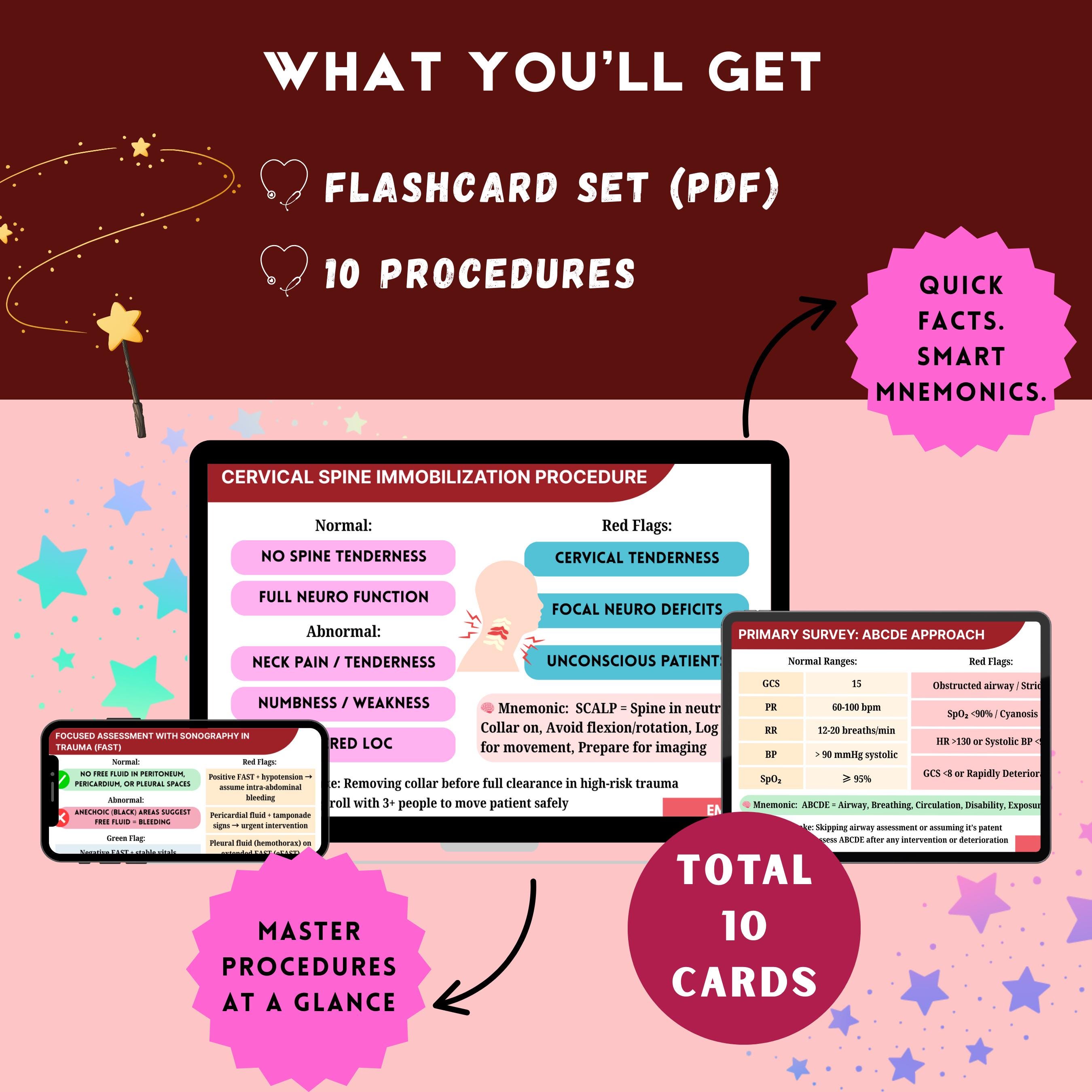 Emergency Medicine Flashcards: Clinical Procedures, Red Flags ...