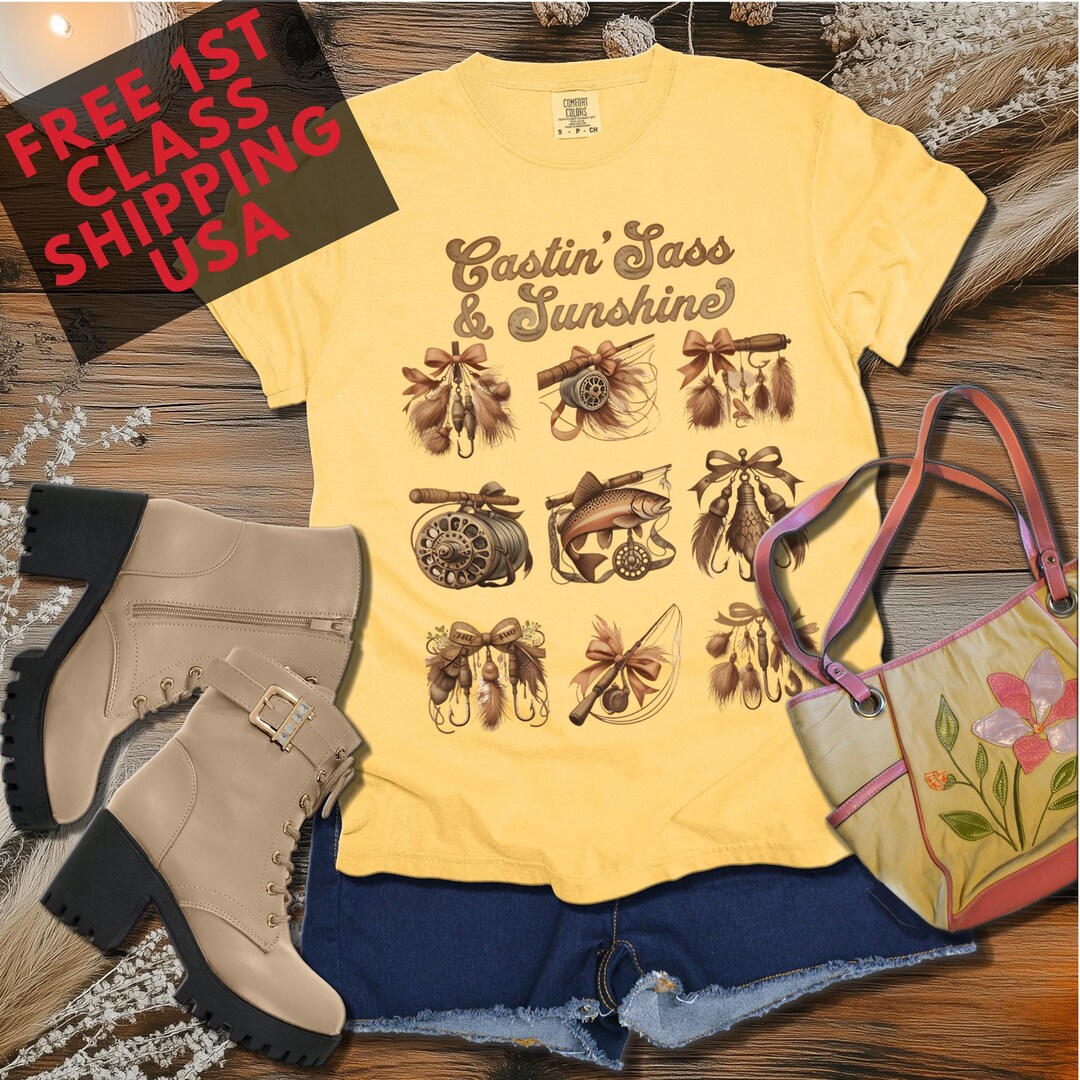 Casting Sass & Sunshine Tee | Fly Fishing Graphic Grid Shirt for Women ...