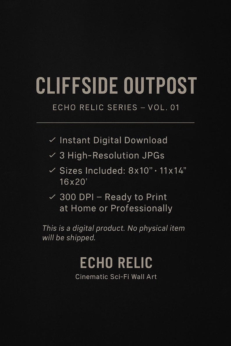 Still Human – Cliffside Outpost | Printable Sci-fi Wall Art | Digital ...