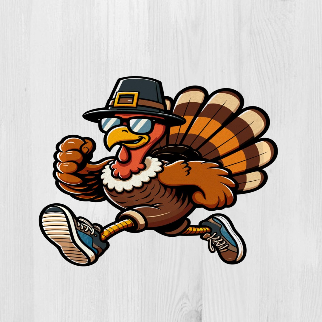 Happy Thanksgiving Running Turkey PNG, Funny Thanksgiving Sublimation ...