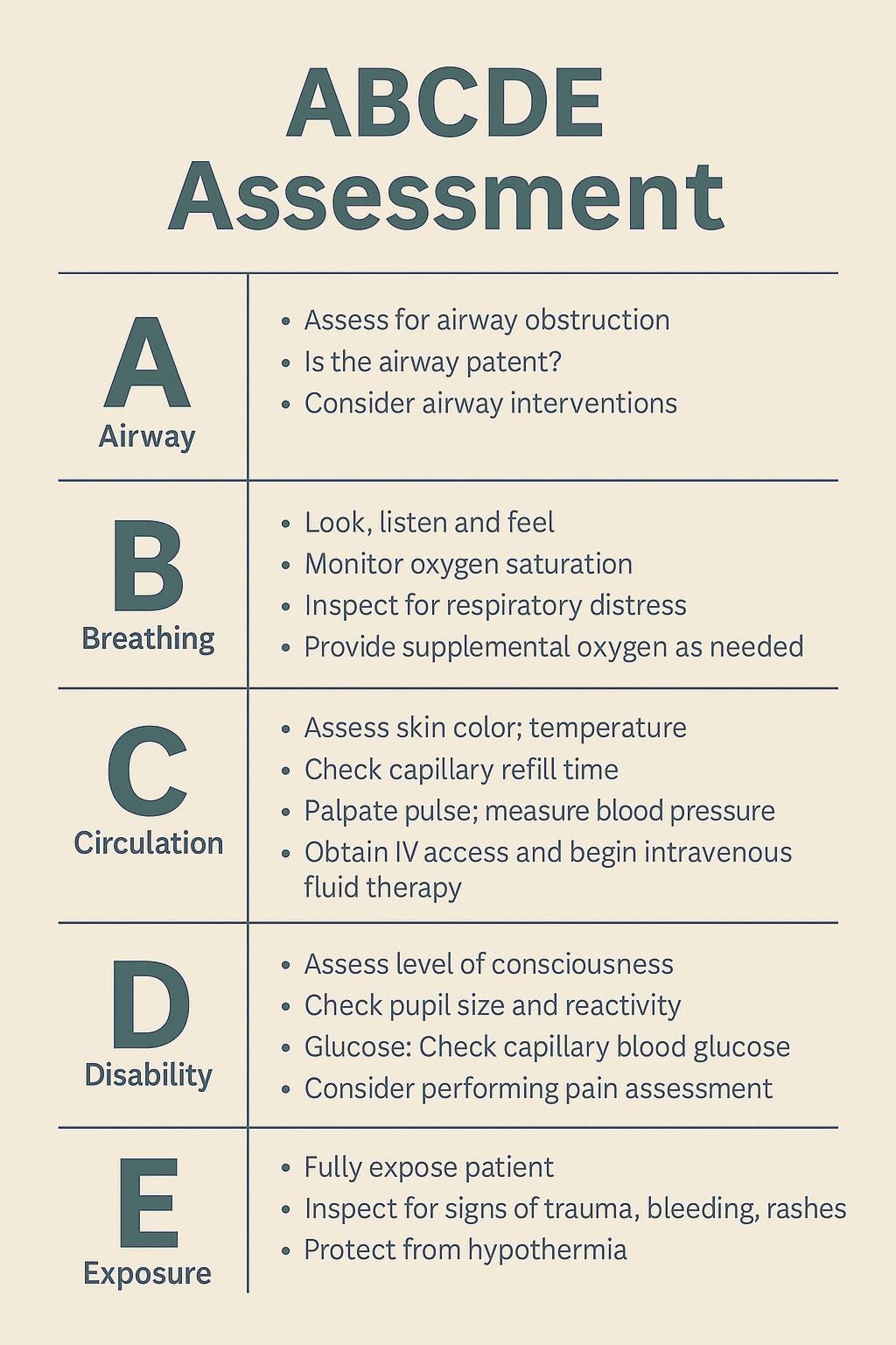ABCDE Assessment - Etsy