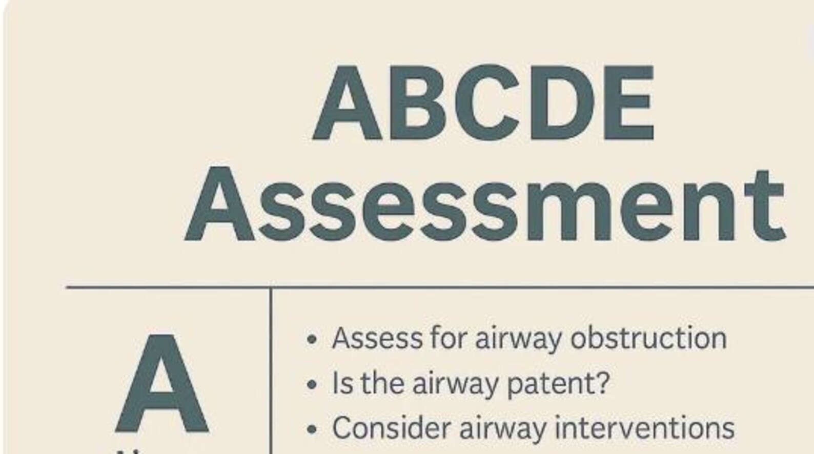 ABCDE Assessment Poster: Nursing Student Guide (printable & Digital) - Etsy