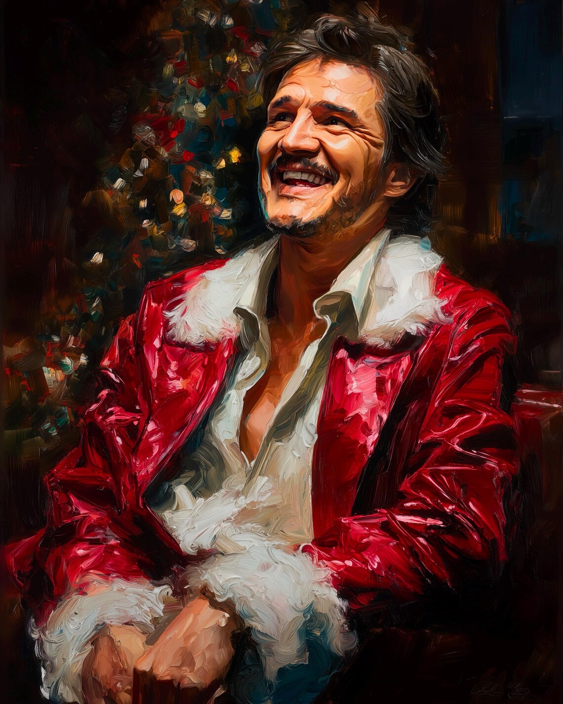 Chaotic Good - Pedro Pascal as Santa Claus Wall Decor (digital Download ...