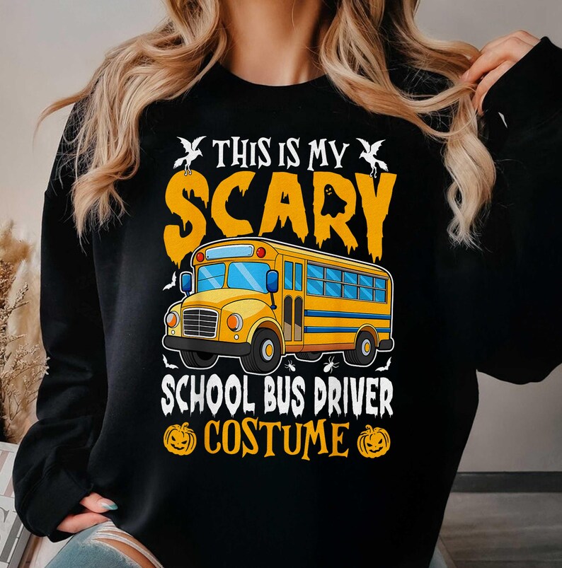 Scary School Bus Driver Costume PNG, School Bus Halloween Sublimation ...