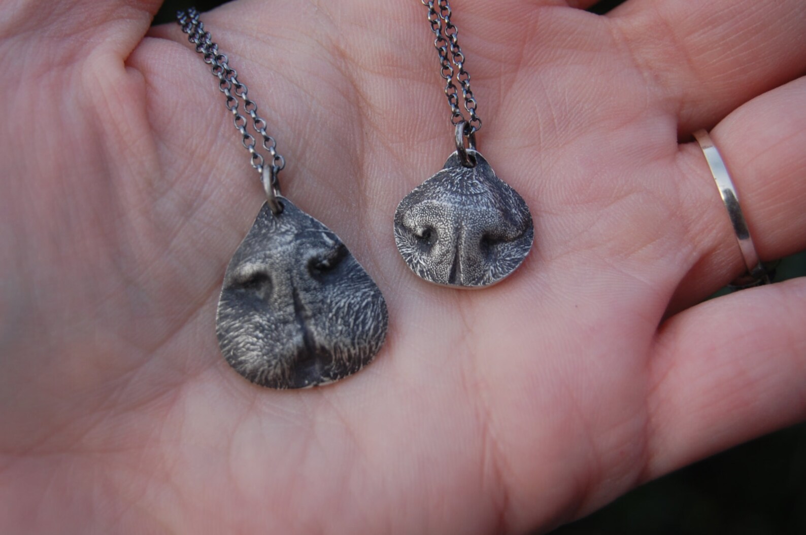 Your Cat's Nose Print Pendant Customized in Fine Silver - Etsy
