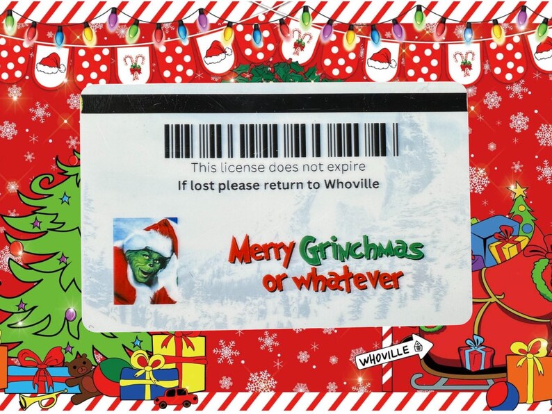 Physical Item - the Grinch's Drivers License | Christmas Gag Gift ...