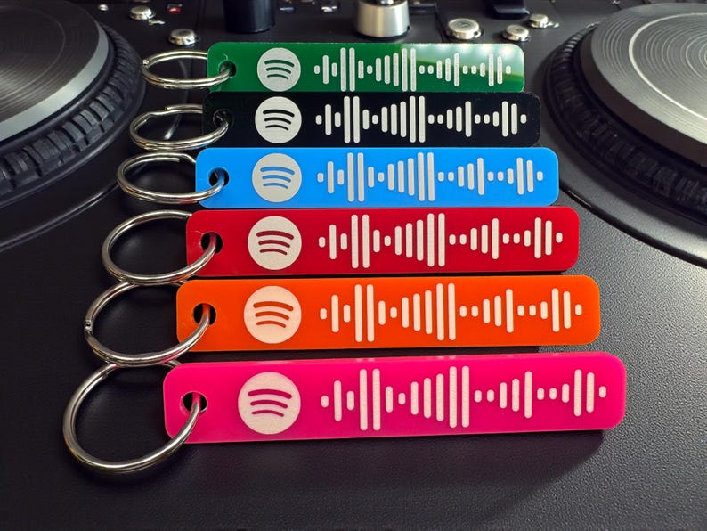 Personalized Spotify Song Code Keychains (set of Two), Custom Music ...