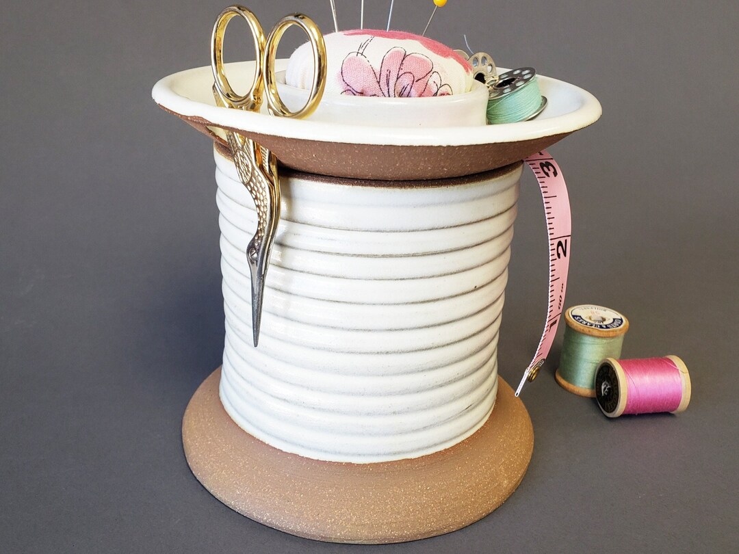 Sewing Station Caddy With Pincushion Bobbin Storage and Scissor Holder ...