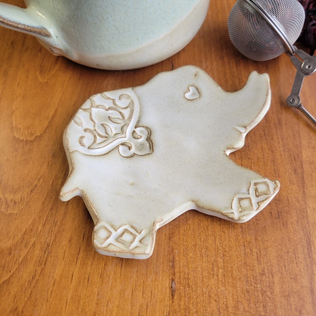 Elephant Shaped Mini Spoon Rest for Coffee Station Pale Yellow Cream - Etsy