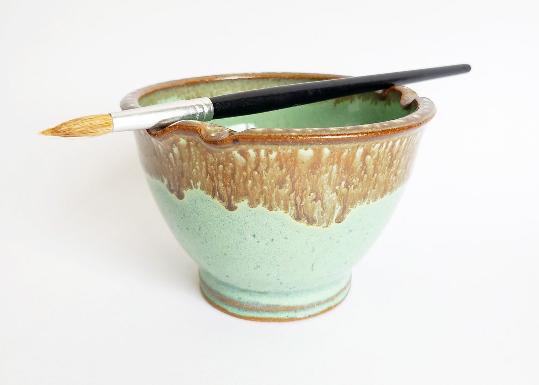 Paint Watercolor Bowl and Brush Rest Stand for Painters Rinse Green ...