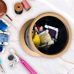 Handmade Ceramic Sewing Station Caddy With Pincushion and Scissor ...