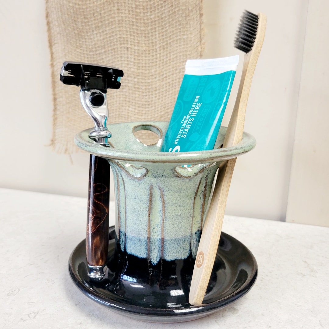 Toothbrush Holder 6 Slots in Midnight Rain Green Black - Etsy
